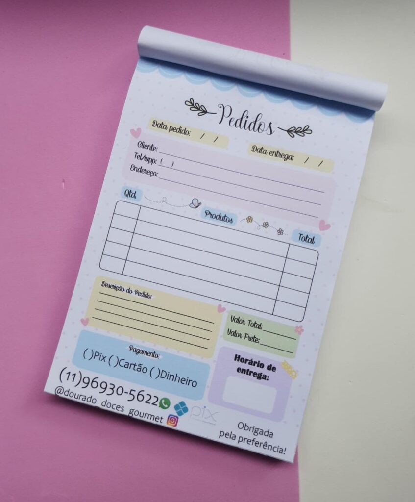 Bloco para pedido Personalizado – R.E ARTES